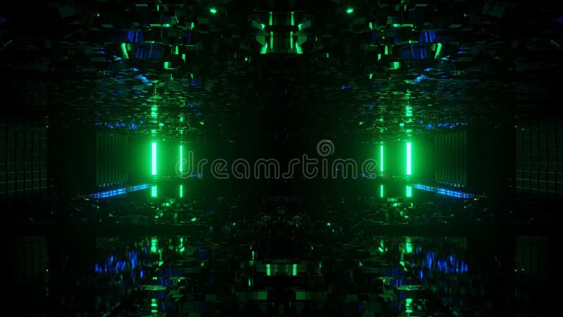 Graphic 3D Rendering Illustration of Green and Blue Lights - Perfect ...