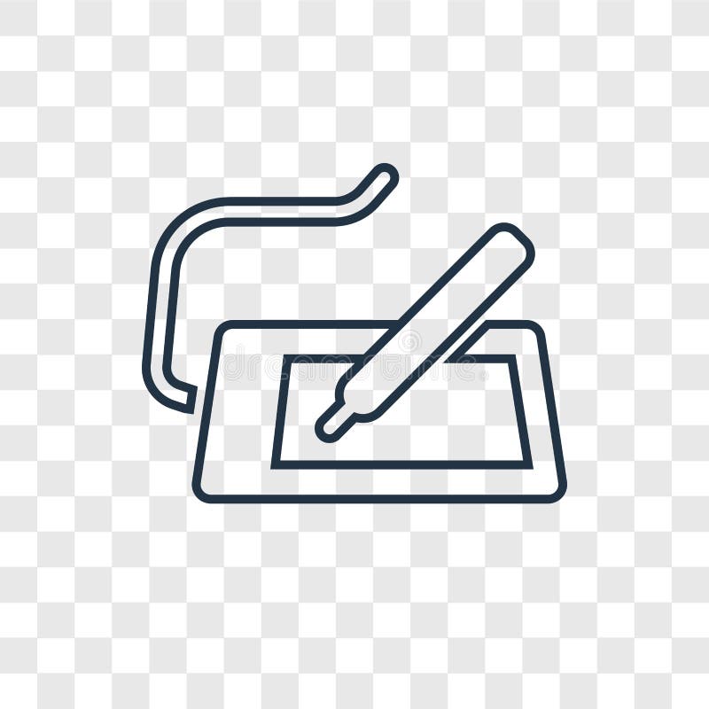 Graphic Tablet Concept Vector Linear Icon Isolated on Transparent ...