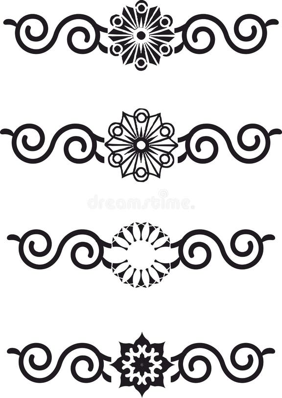Graphic Decorative Elements, Text Breaks Set Stock Vector ...