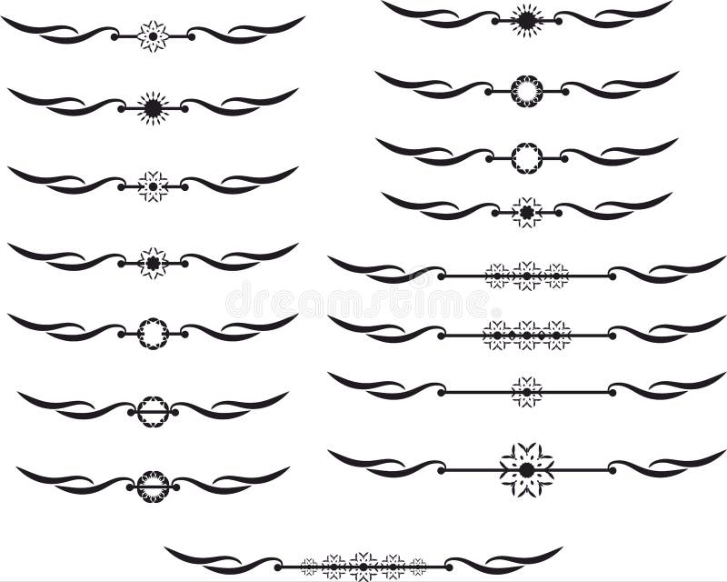 Graphic Decorative Elements, Text Breaks Set Stock Vector ...