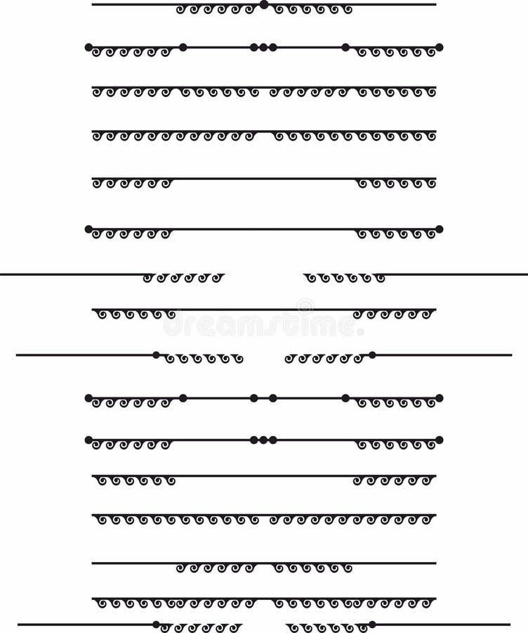 Graphic Decorative Elements, Text Breaks Set Stock Vector ...