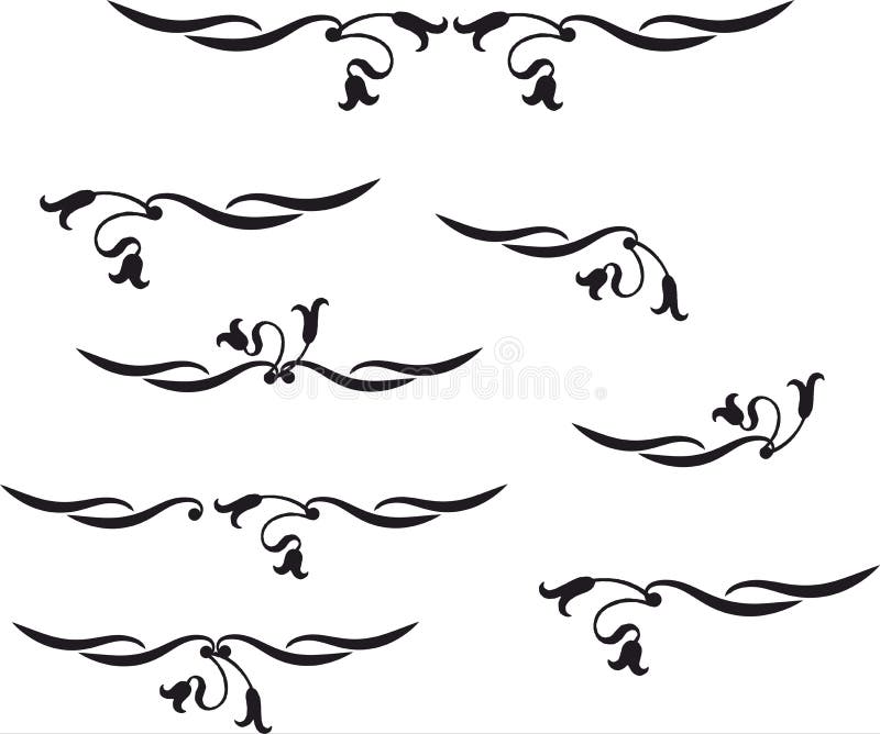 Graphic Decorative Elements, Text Breaks Set Stock Vector ...