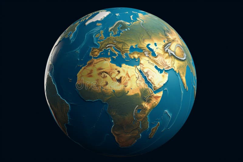 Graphic Depiction of the Earth Globe Stock Illustration - Illustration ...