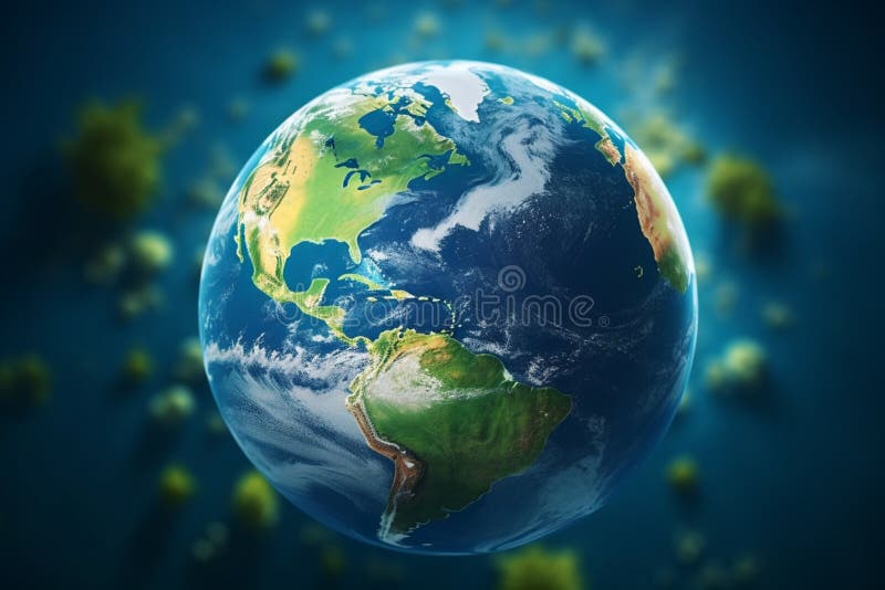Graphic Depiction of the Earth Globe in a Vibrant Display Stock ...