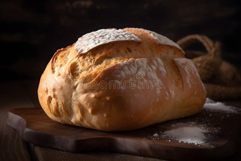 Slice of Bread on a Dark Background. the Bread Stands Out with Its ...