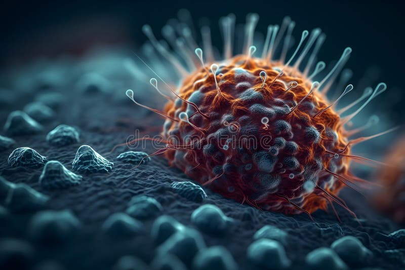 Virus Seen Under a Microscope, Showcasing Its Distinct Structure and ...