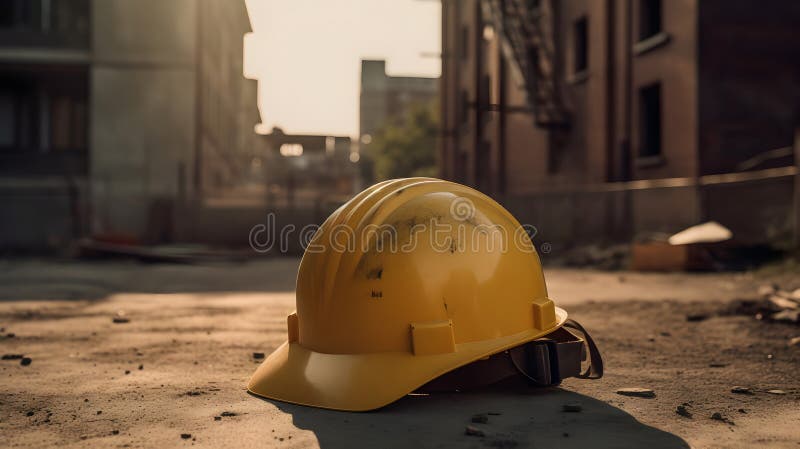 Yellow Construction Crane on a Background of a Construction Site. in ...