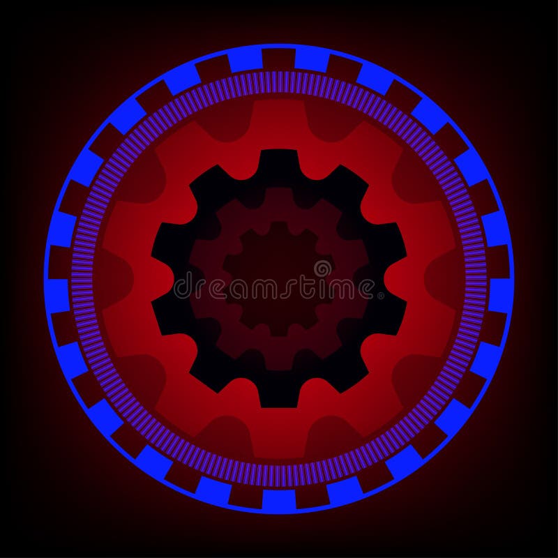 Graphic Design of an Abstract Mechanical Object in Bright Colors on a ...