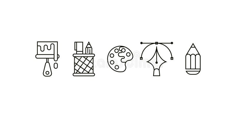 Graphic Design and Art Icon Collection Vector Stock Vector ...
