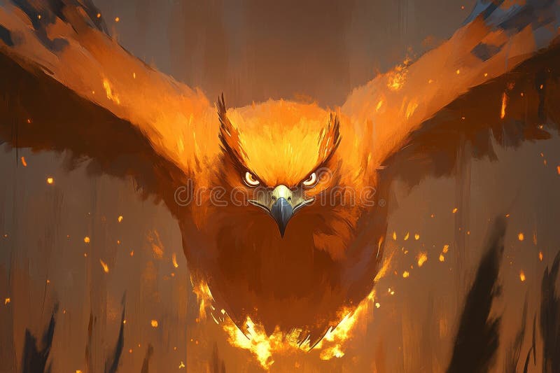 Graphic Design Artwork Showcasing an Abstract Hawk Bird with a Neon ...