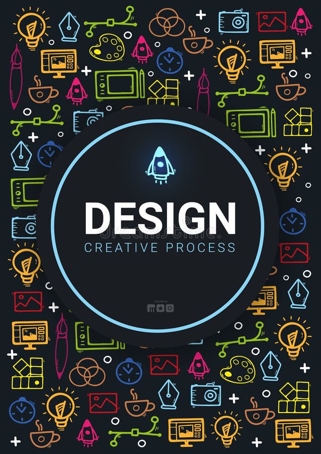 Graphic Design. Background with Doodle Design Elements. Stock Vector ...