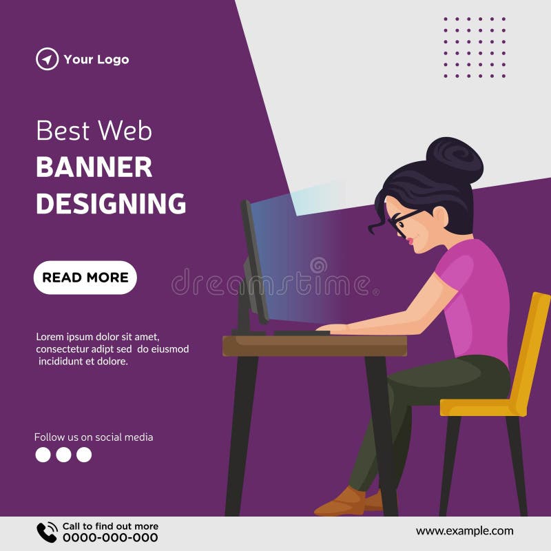 Banner Design of Best Web Banner Designing Stock Vector - Illustration ...