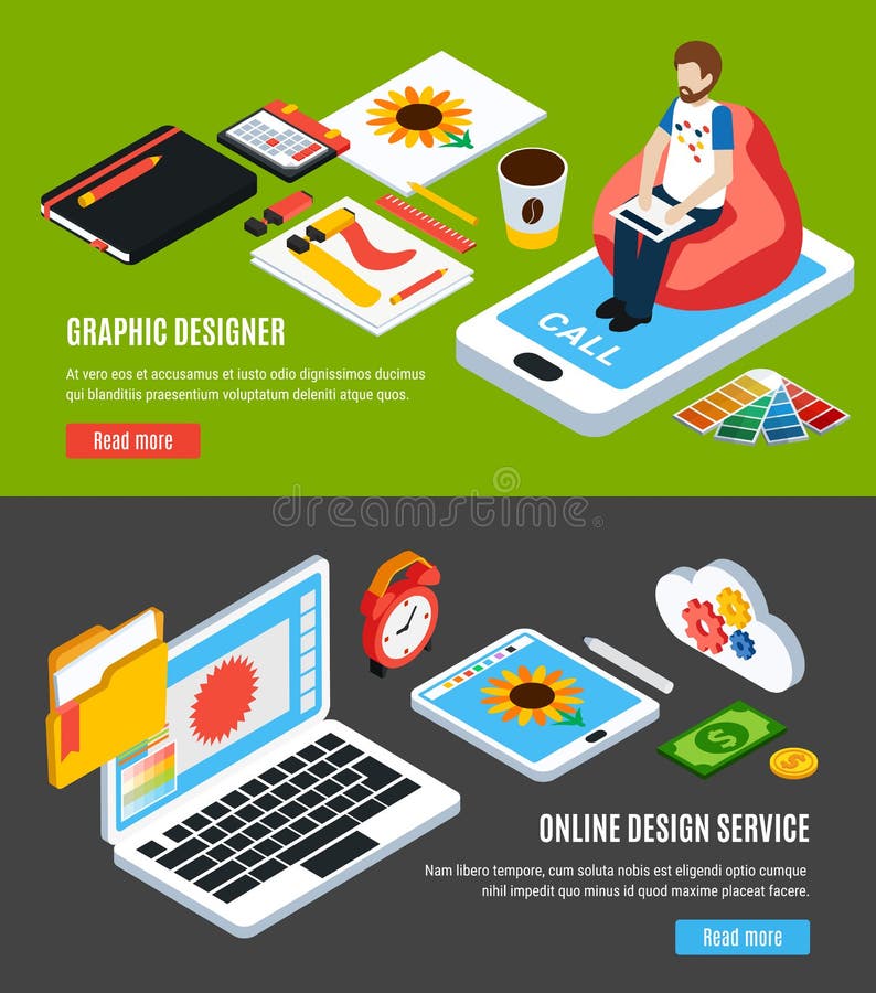 Graphic Design Banners Set stock vector. Illustration of bookmark ...