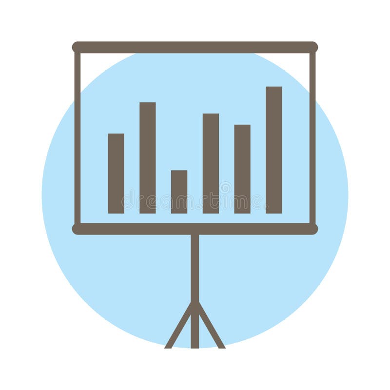 Graphic Design of Bar Chart on Projection Screen. Vector Illustration ...