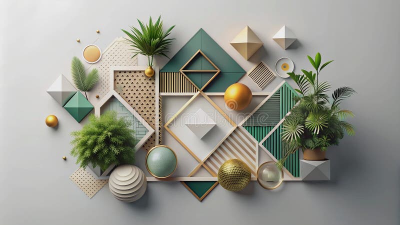 The Art of Visual Harmony: a Graphic Design Composition Generative AI Machine-created Stock ...