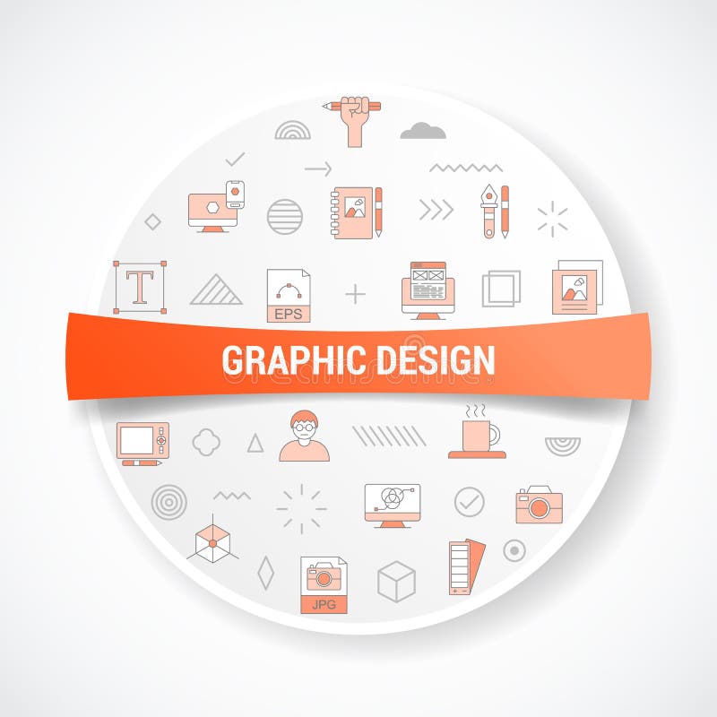 Graphic Design Concept with Icon Concept with Round or Circle Shape for ...