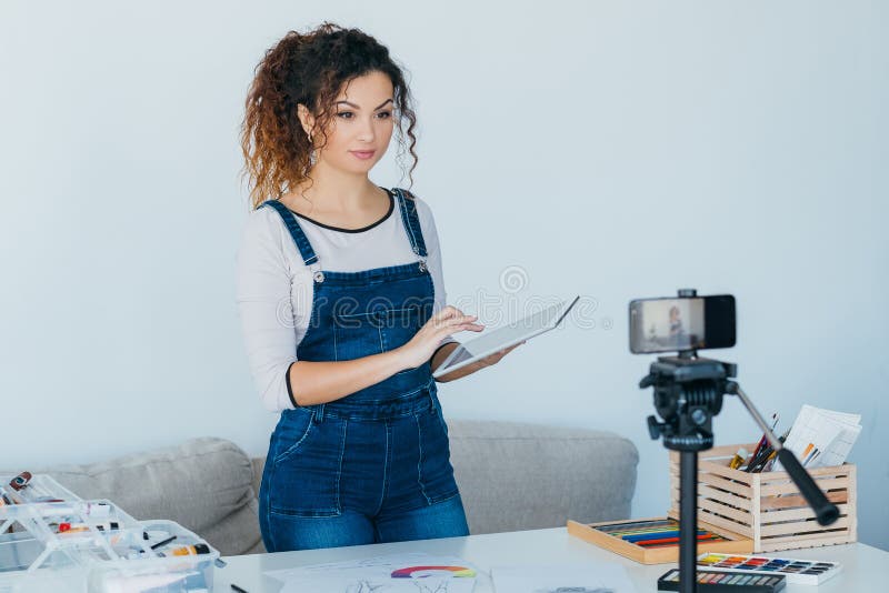 Graphic Design Course Blogger Drawing Application Stock Photo - Image ...