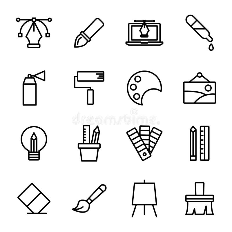 Creative Package of Line Modern Color Icons Stock Vector - Illustration ...
