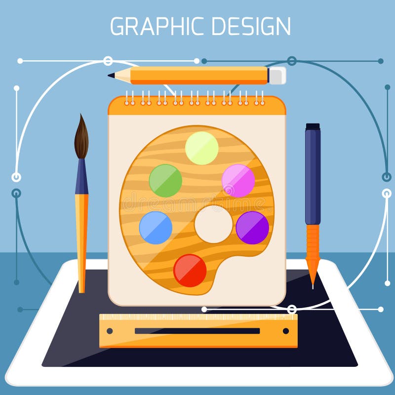 Graphic Design and Designer Tools Concept Stock Vector - Illustration ... Graphic Design and Designer Tools Concept Stock Vector - Illustration ...