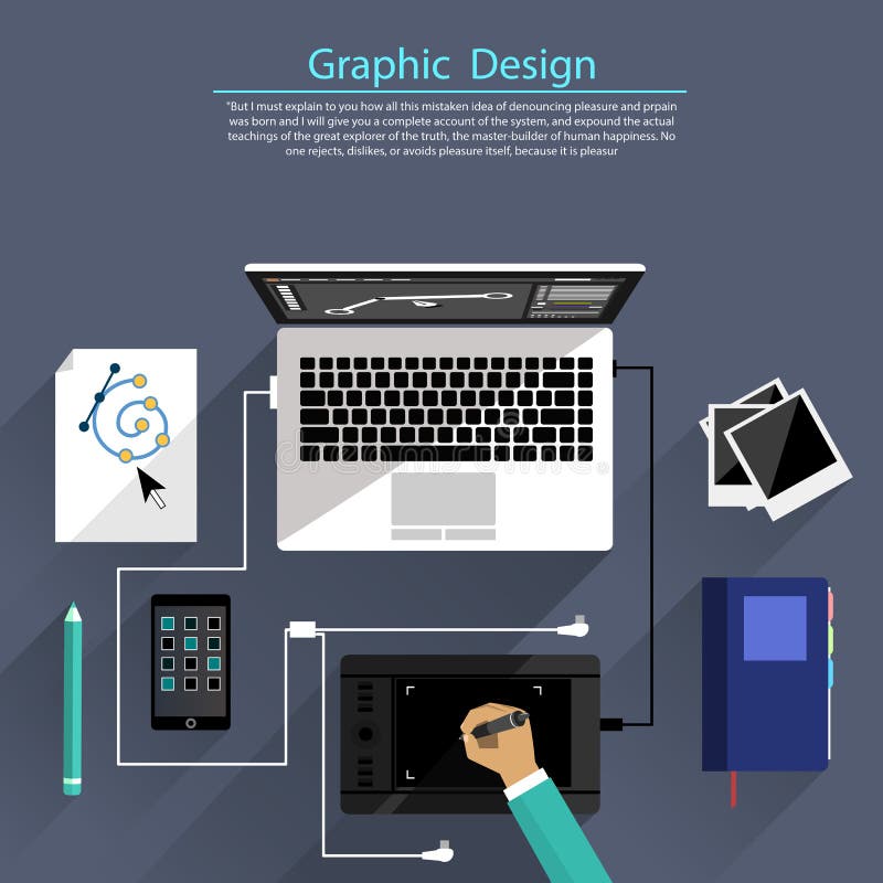 Graphic Design and Designer Tools Concept Stock Vector - Illustration ...
