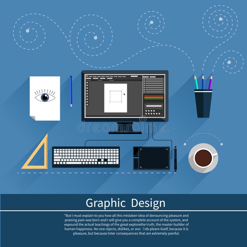 Graphic Design and Designer Tools Concept Stock Vector - Illustration ...
