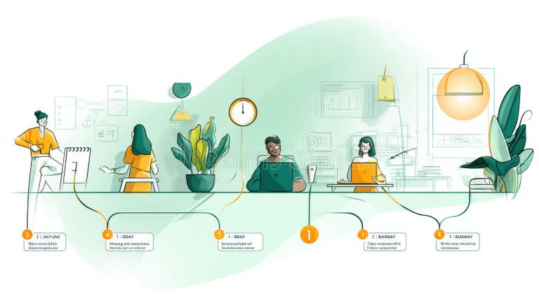 Workflow Illustration Demonstrating a Students Productive Day with ...