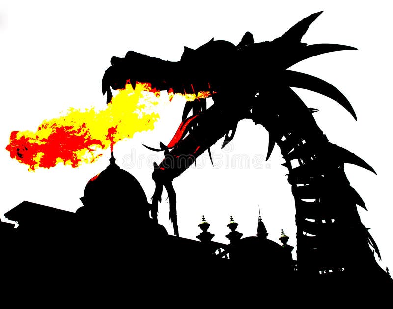 Dragon fire stock illustration. Illustration of beauty - 101887623