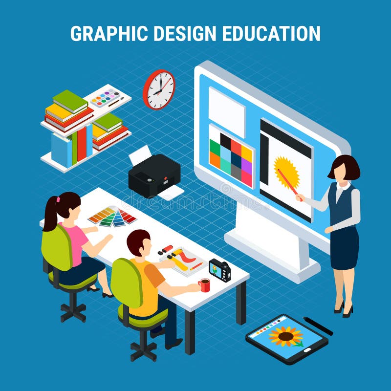 Graphic Design Education Illustration Stock Vector - Illustration of ...