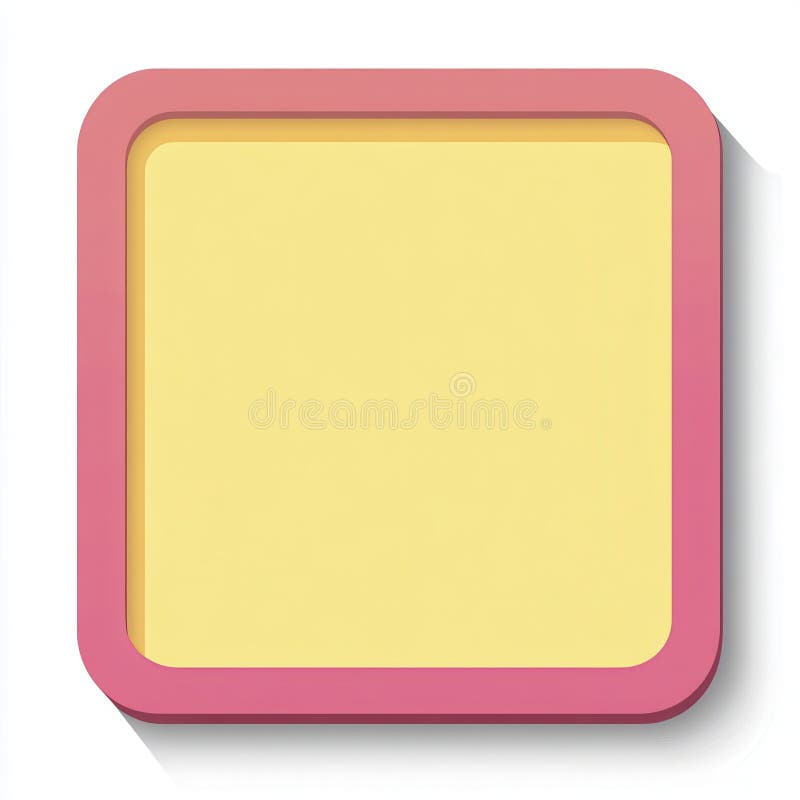 Graphic Design Element with Yellow Square and Pink Rounded Border on ...