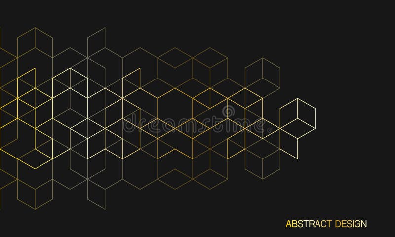 The Graphic Design Elements with Isometric Shape Golden Blocks. Vector ...