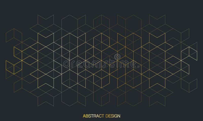 The Graphic Design Elements with Isometric Shape Golden Blocks. Vector ...