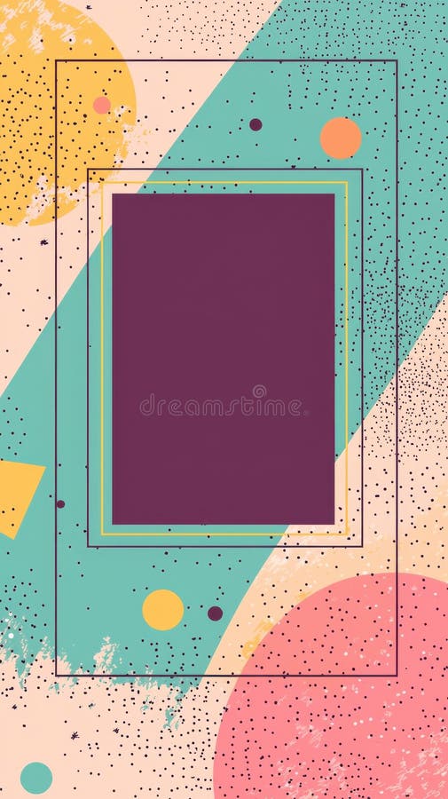 Graphic Design of an Empty Rectangular Frame on a Colorful Geometric ...