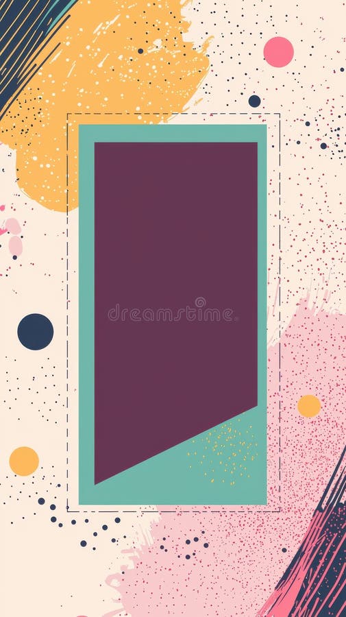 Graphic Design of an Empty Rectangular Frame on a Colorful Geometric ...