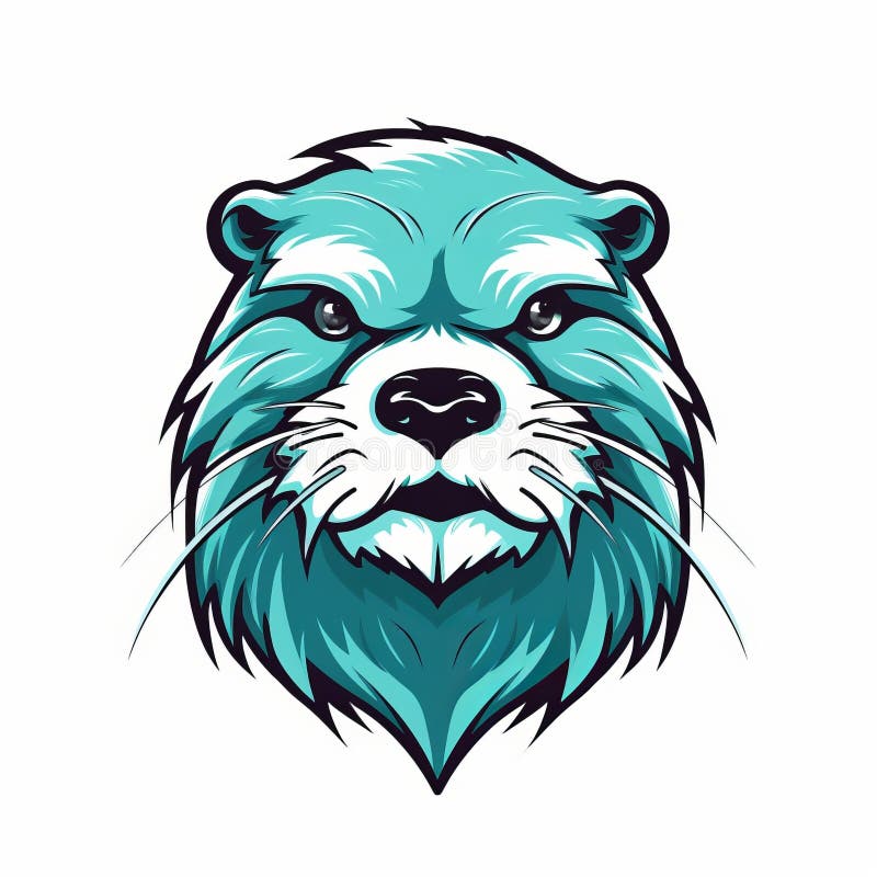 Simple Otter Head Logo Design Stock Illustration - Illustration of ...