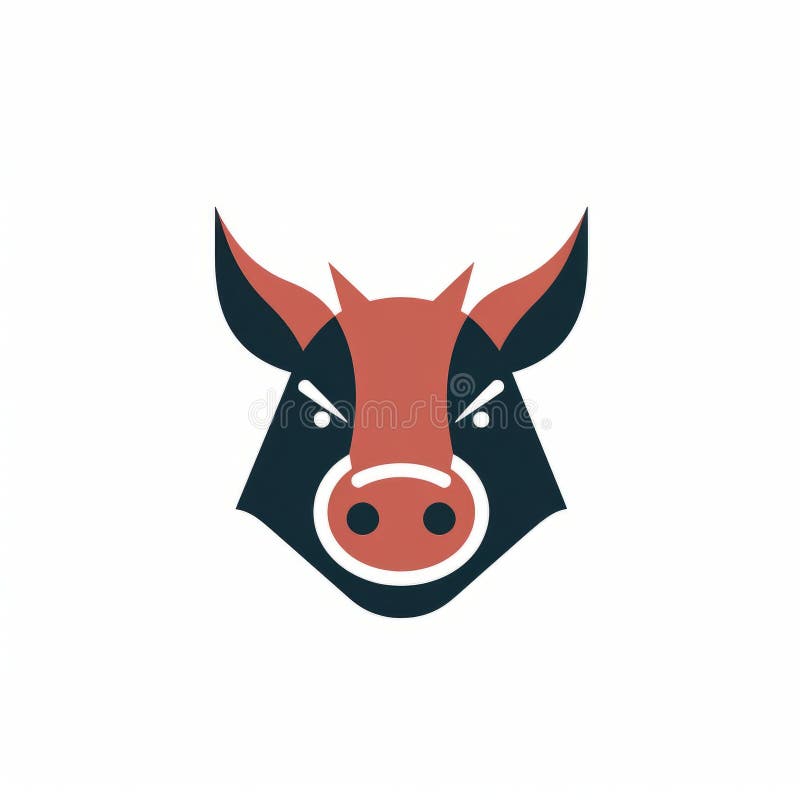 Simple Pig Head Logo Design Stock Illustration - Illustration of ...