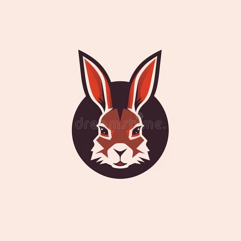 Simple Rabbit Head Logo Design Stock Photo - Image of brand, black ...