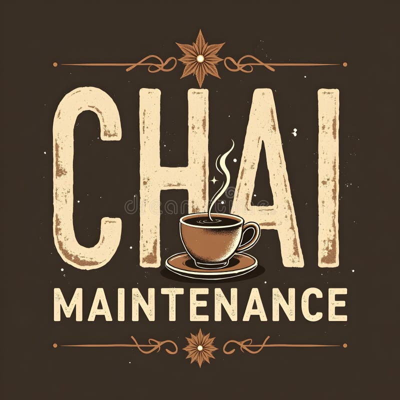 A Witty T-shirt Design with the Phrase Chai Maintenance in a Vintage ...