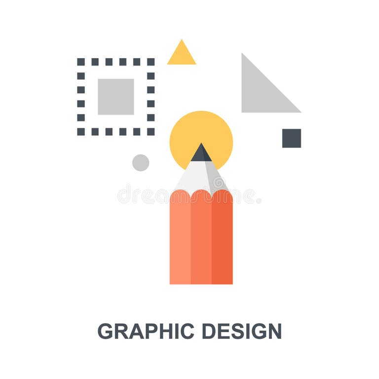 Graphic Design Flat Icon Design Concept Stock Vector - Illustration of ...