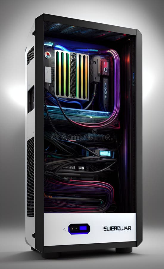 Graphic Design of Futuristic Supercomputer Stock Illustration ...