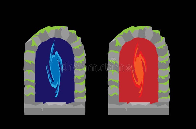 Magical Portal Door Flat Style Stock Vector - Illustration of portal ...