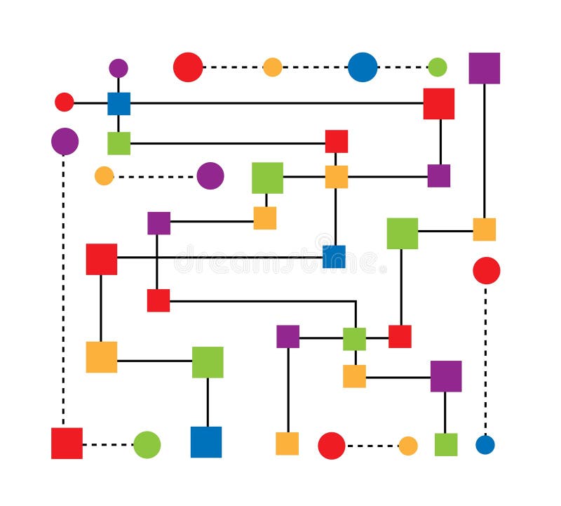 Abstract Square and Line Art Shapes Background Stock Illustration ...