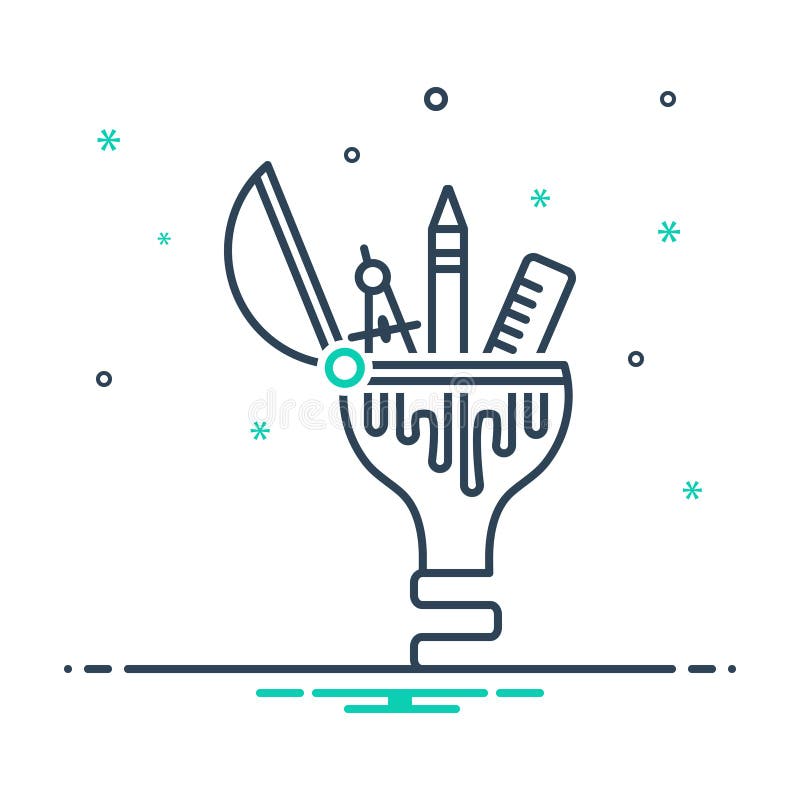 Black Mix Icon for Graphic Design, Patterns and Tools Stock ...