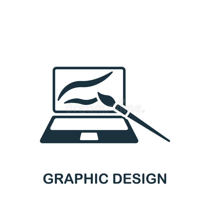 Graphic Design Icon. Monochrome Simple Web Development Icon for ...