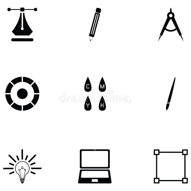 Graphic design icon set stock vector. Illustration of paintbrush ...