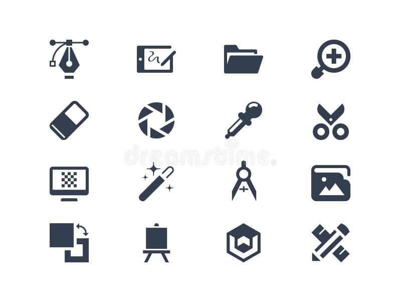 Vector Black Graphic Design Icons Stock Illustration - Illustration of ...