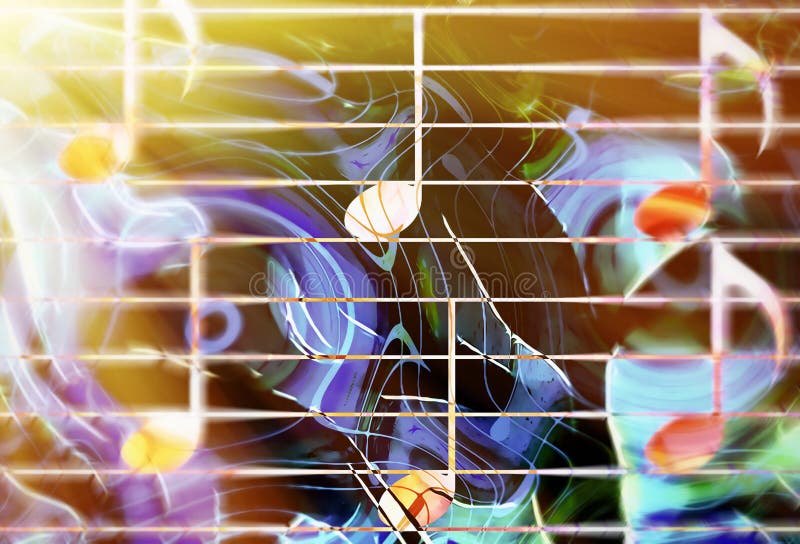 Graphic Design Illustration of Notes and Note Lines, Music Concept ...