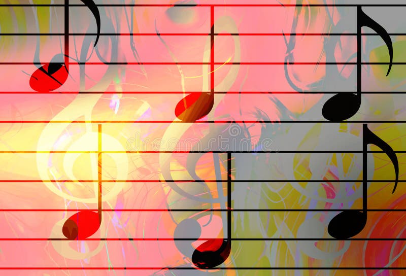 Graphic Design Illustration of Notes and Note Lines, Music Concept ...