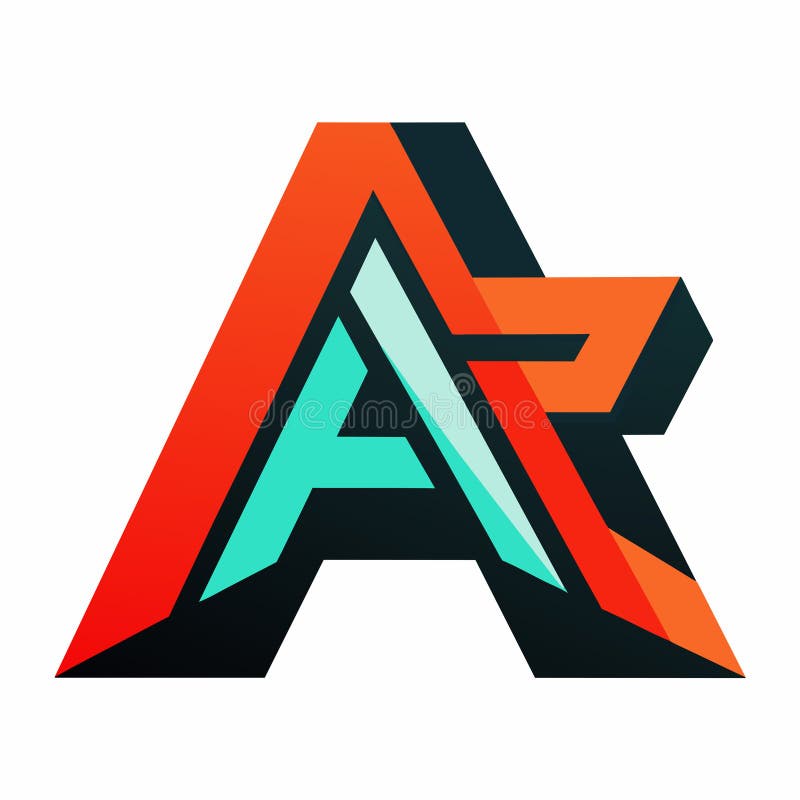 A Graphic Design of a Letter a Logo with a 3D Effect and Bright Colors ...