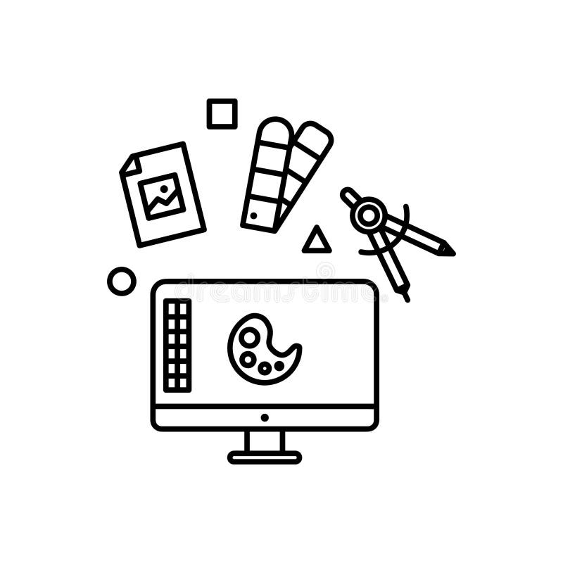 Graphic Design Line Art Design Illustration Stock Vector - Illustration ... Graphic Design Line Art Design Illustration Stock Vector - Illustration ...