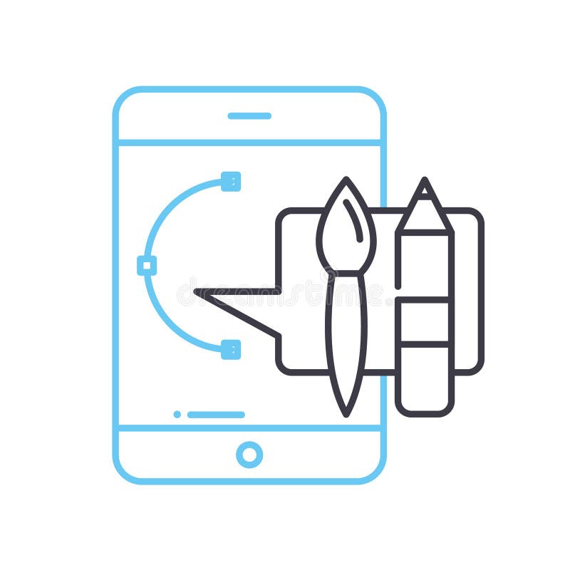 Graphic Design Line Icon, Outline Symbol, Vector Illustration, Concept ...